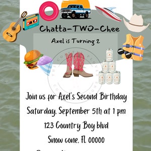 Chatta-two-chee 2nd Birthday Invitation Digital Download Template - Etsy