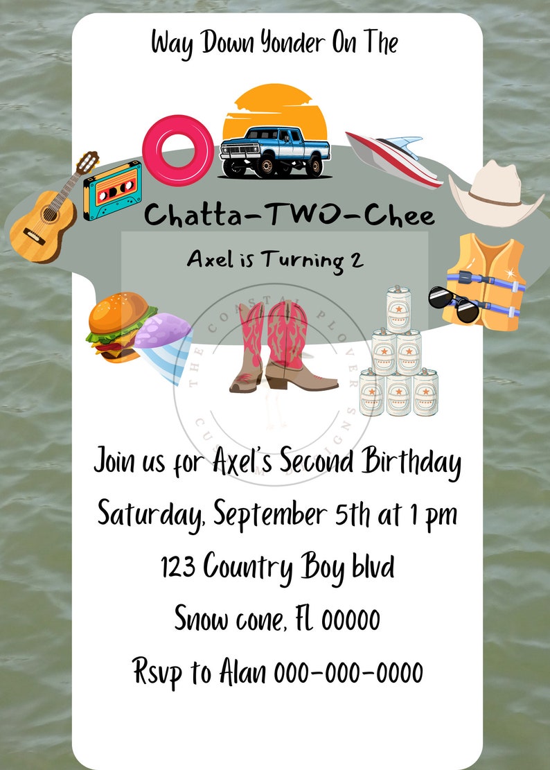 Chatta-two-chee 2nd Birthday Invitation Digital Download Template - Etsy
