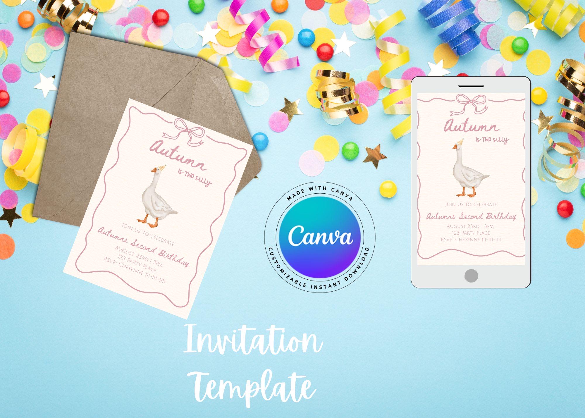 TWO Silly 2nd Birthday Banner Digital Download Template - Etsy