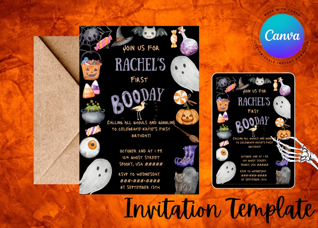 First Booday First Birthday Party Invitation-digital Download ...