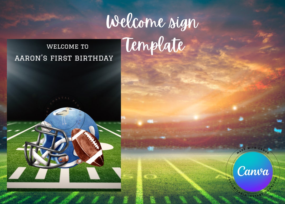 First Down Welcome Sign-digital Download Template - Etsy