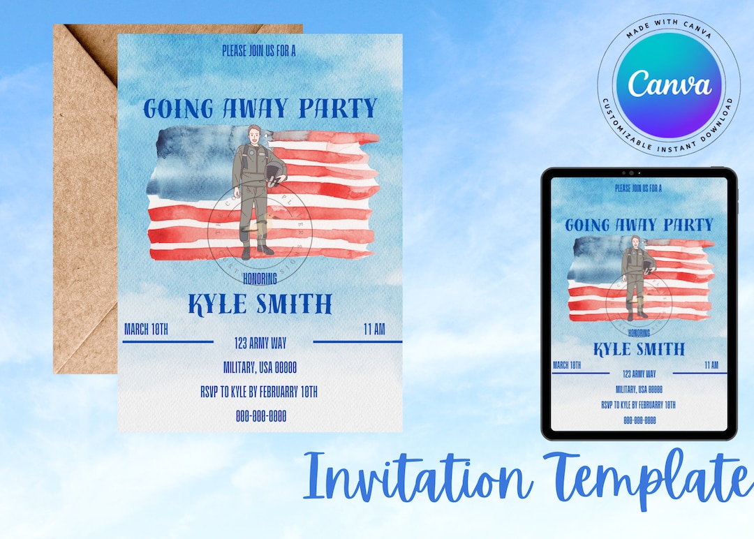 Air Force Going Away Party-digital Download Invitation Template - Etsy