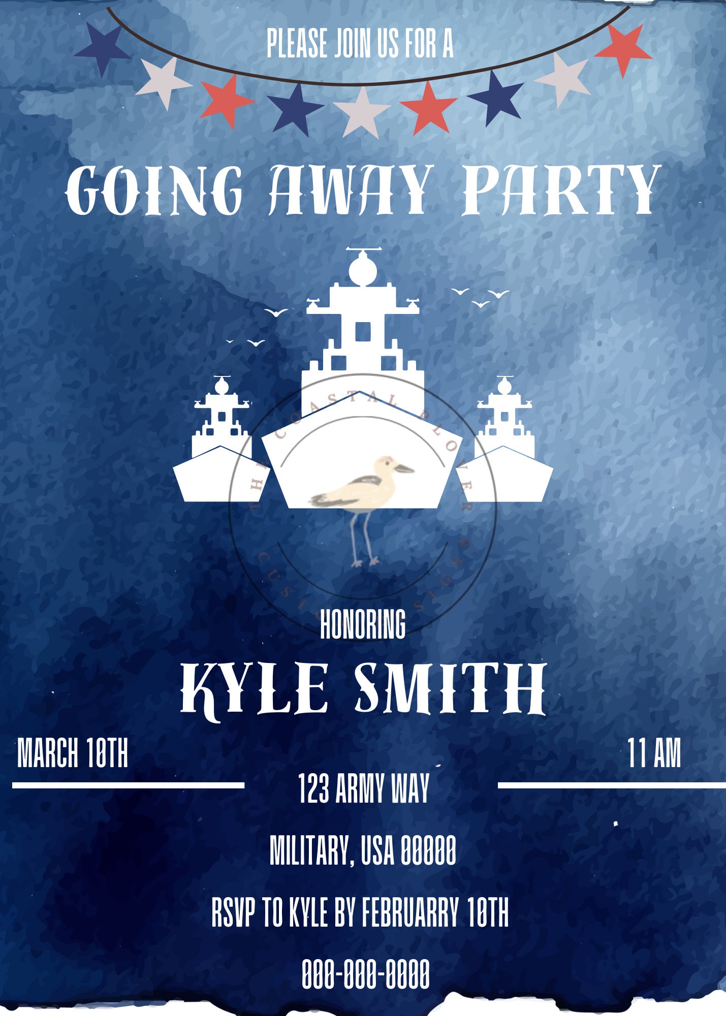 Navy Going Away Party-digital Download Invitation Template - Etsy