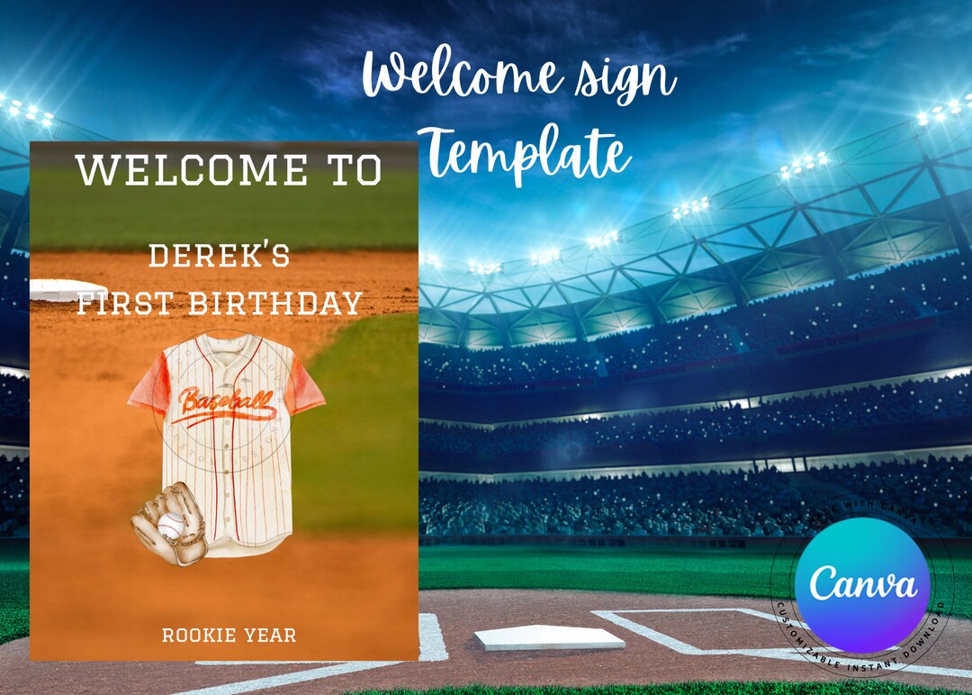 Rookie Year Welcome Sign- Digital Download Template - Etsy