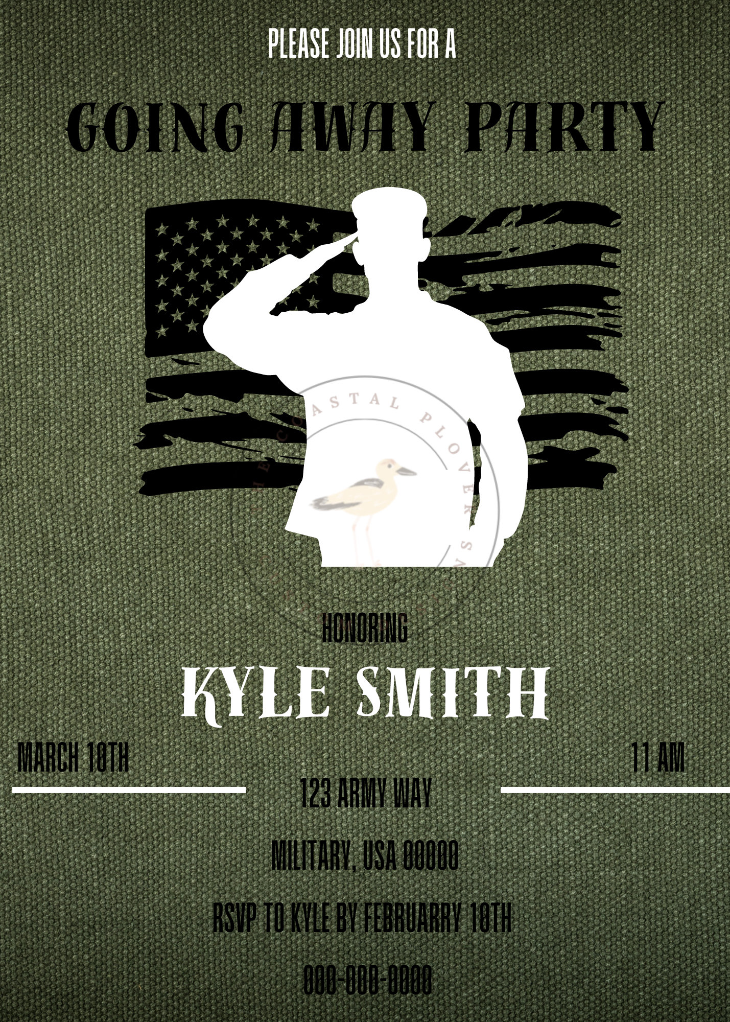 Army Going Away Party- Digital Download Invitation Template - Etsy