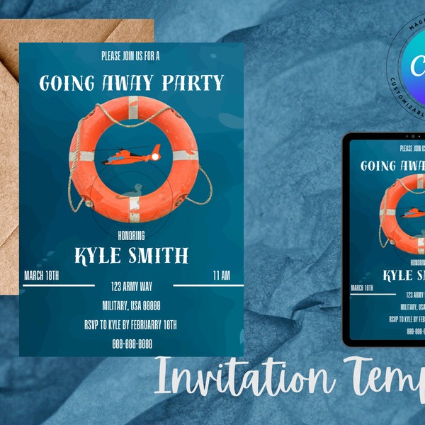 Coast Guard Going Away Party Invitation - Etsy