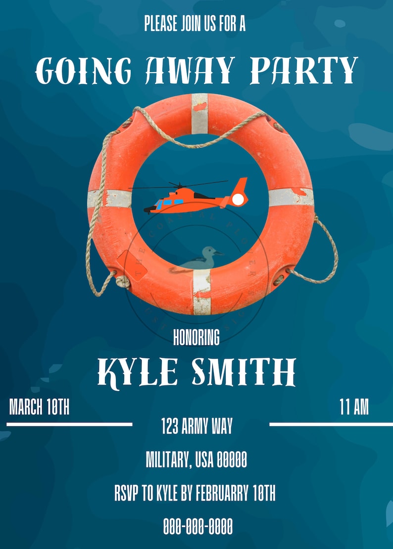 Coast Guard Going Away Party-digital Download Invitation Template - Etsy