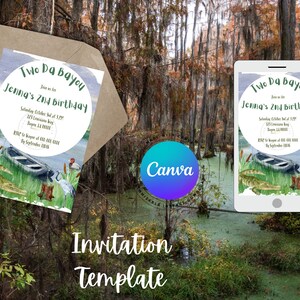 Two Da Bayou 2nd Birthday Invitation- Digital Download Invitation ...