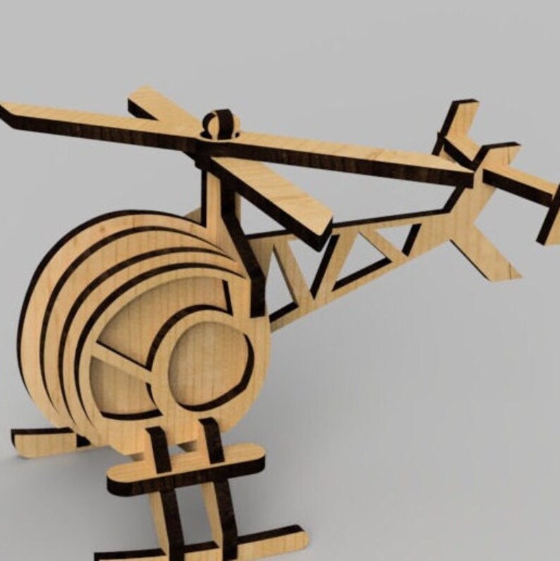 Laser Cut Toy Helicopter DXF & SVG Files, Instant Download, Digital ...