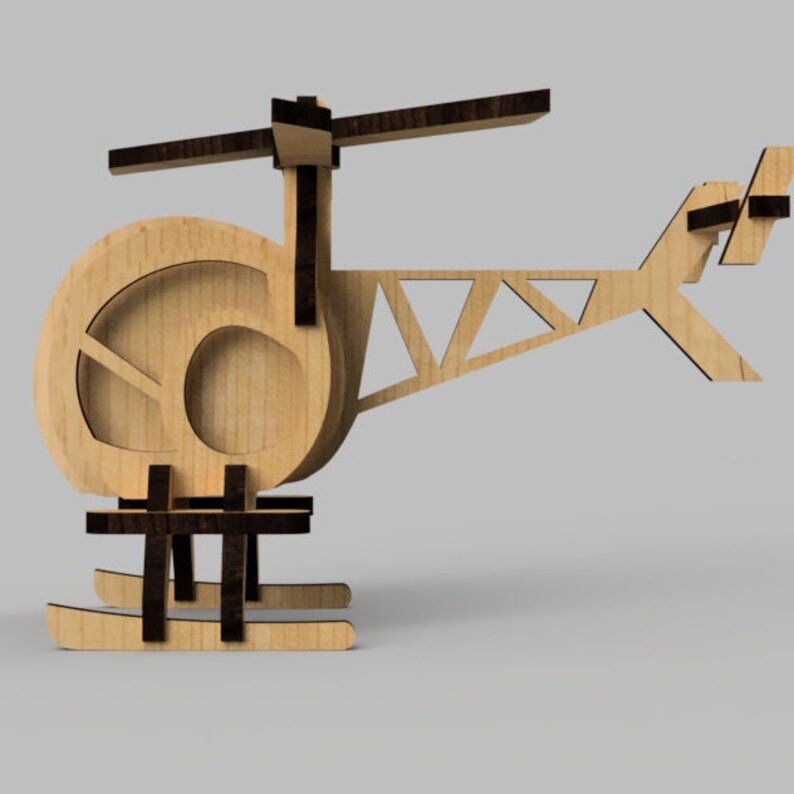 Laser Cut Toy Helicopter DXF & SVG Files, Instant Download, Digital ...