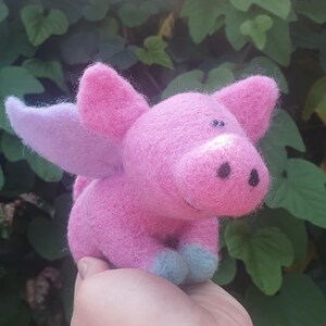 Flying Pig Needle Felted Toy - When Pigs Fly Wool Sculpture - Etsy