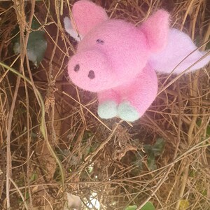 Flying Pig Needle Felted Toy - When Pigs Fly Wool Sculpture - Etsy