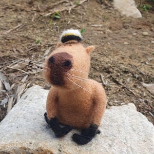 Captain Capybara Needle Felted Home Decoration - Handmade Felt Capybara ...