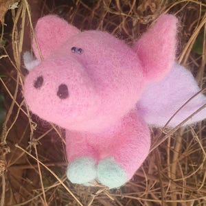 Flying Pig Needle Felted Toy - When Pigs Fly Wool Sculpture - Etsy