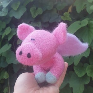 Flying Pig Needle Felted Toy - When Pigs Fly Wool Sculpture - Etsy