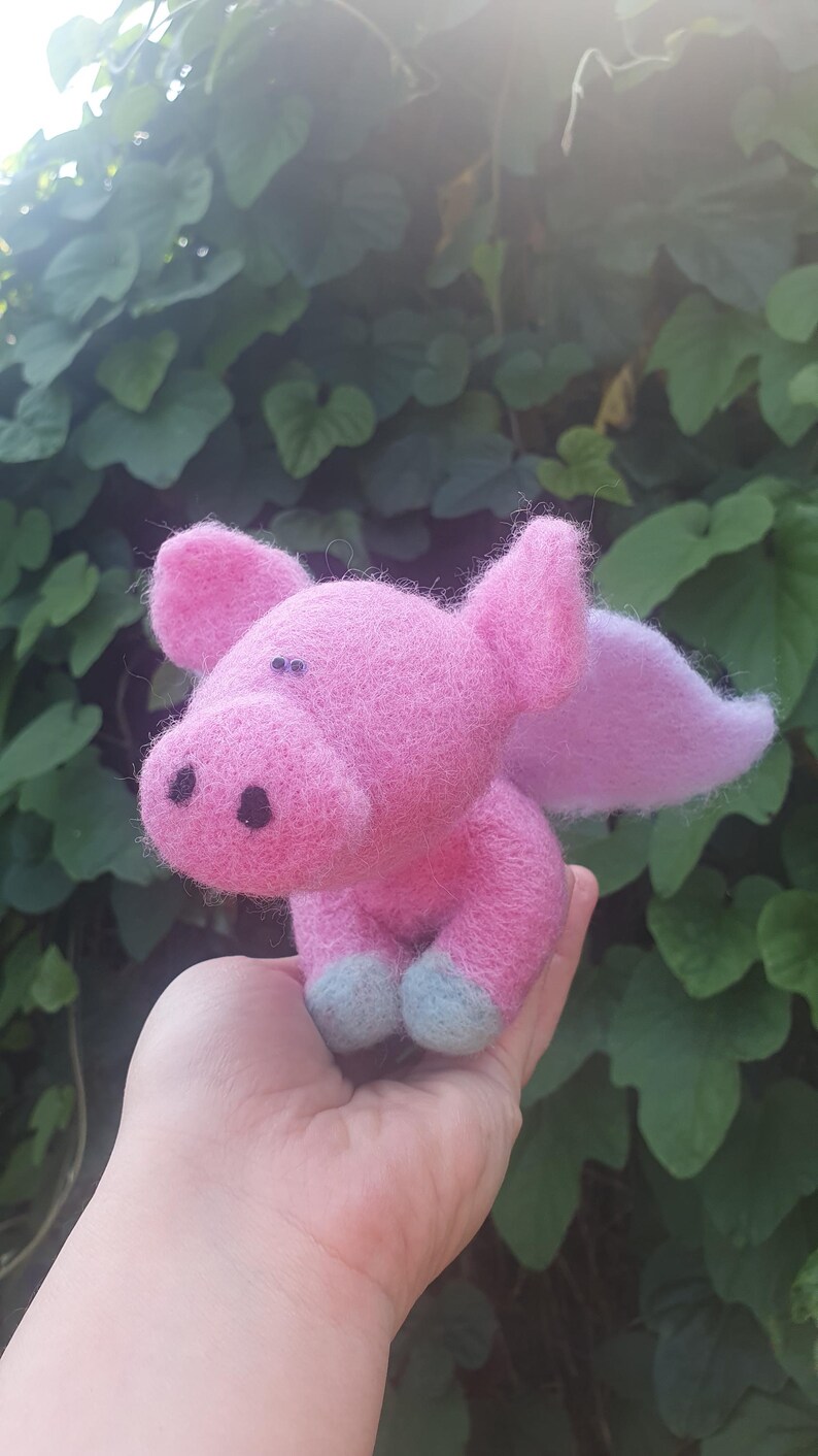 Flying Pig Needle Felted Toy - When Pigs Fly Wool Sculpture - Etsy