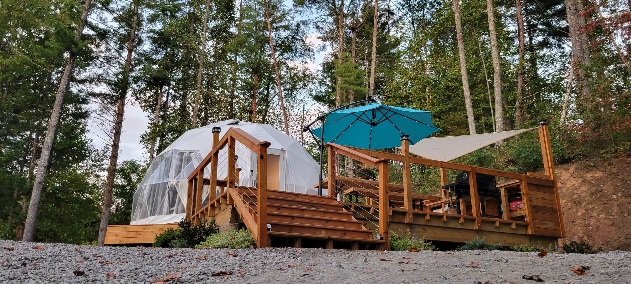 Tiny Home, Geodesic Dome, Geodesic Dome With Deck, Luxury Glamping - Etsy