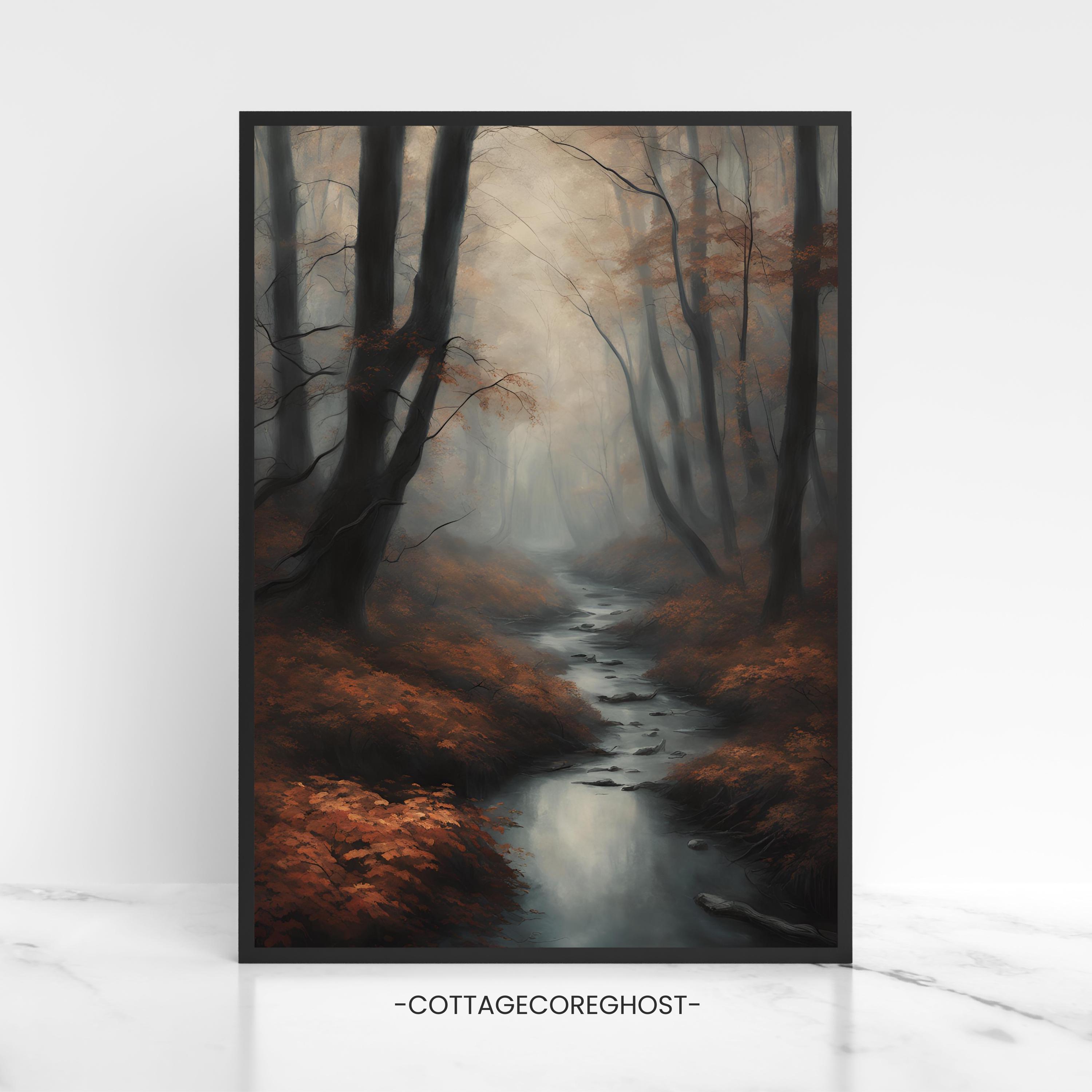 Dark Autumn Forest, Vintage Poster, Art Poster Print, Cottagecore ...