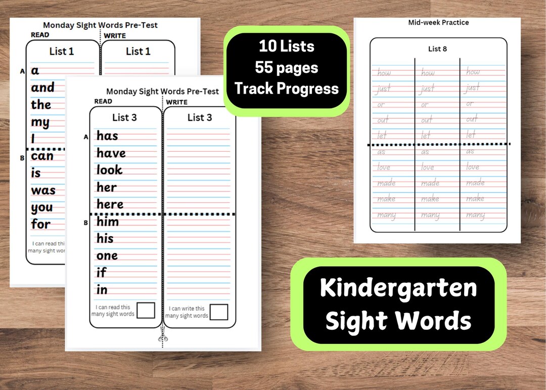 Kindergarten Sight Words | Foundation Sight Word |reading Writing and ...