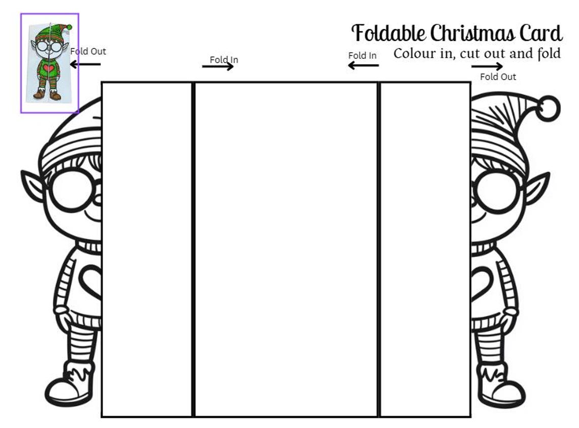 Christmas Card Foldable | Printable Holiday Greeting Cards - Etsy