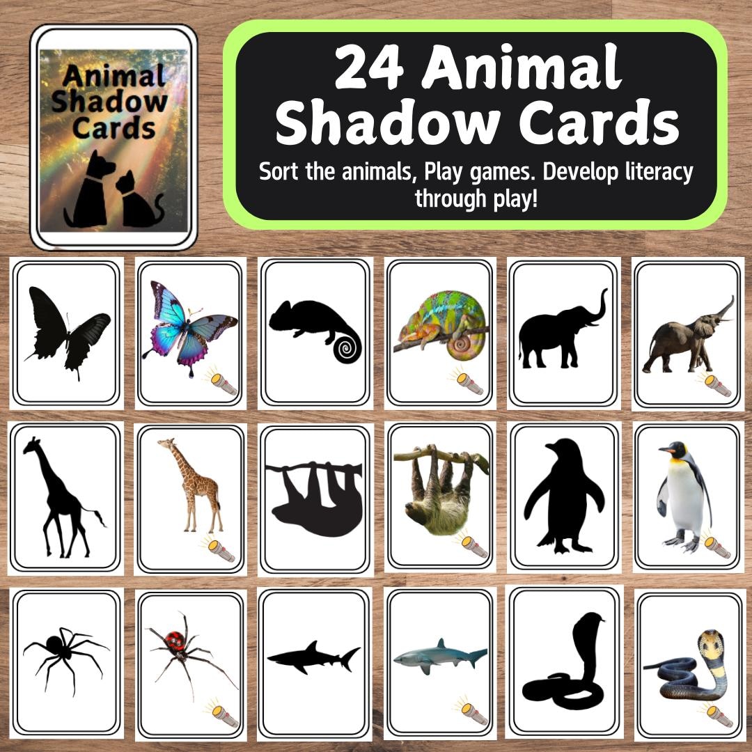 Montessori Animal Shadow Match Cards PRINTABLE | Homeschool Sorting ...