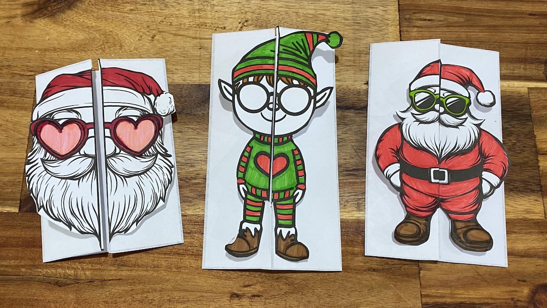 Christmas Card Foldable | Printable Holiday Greeting Cards - Etsy