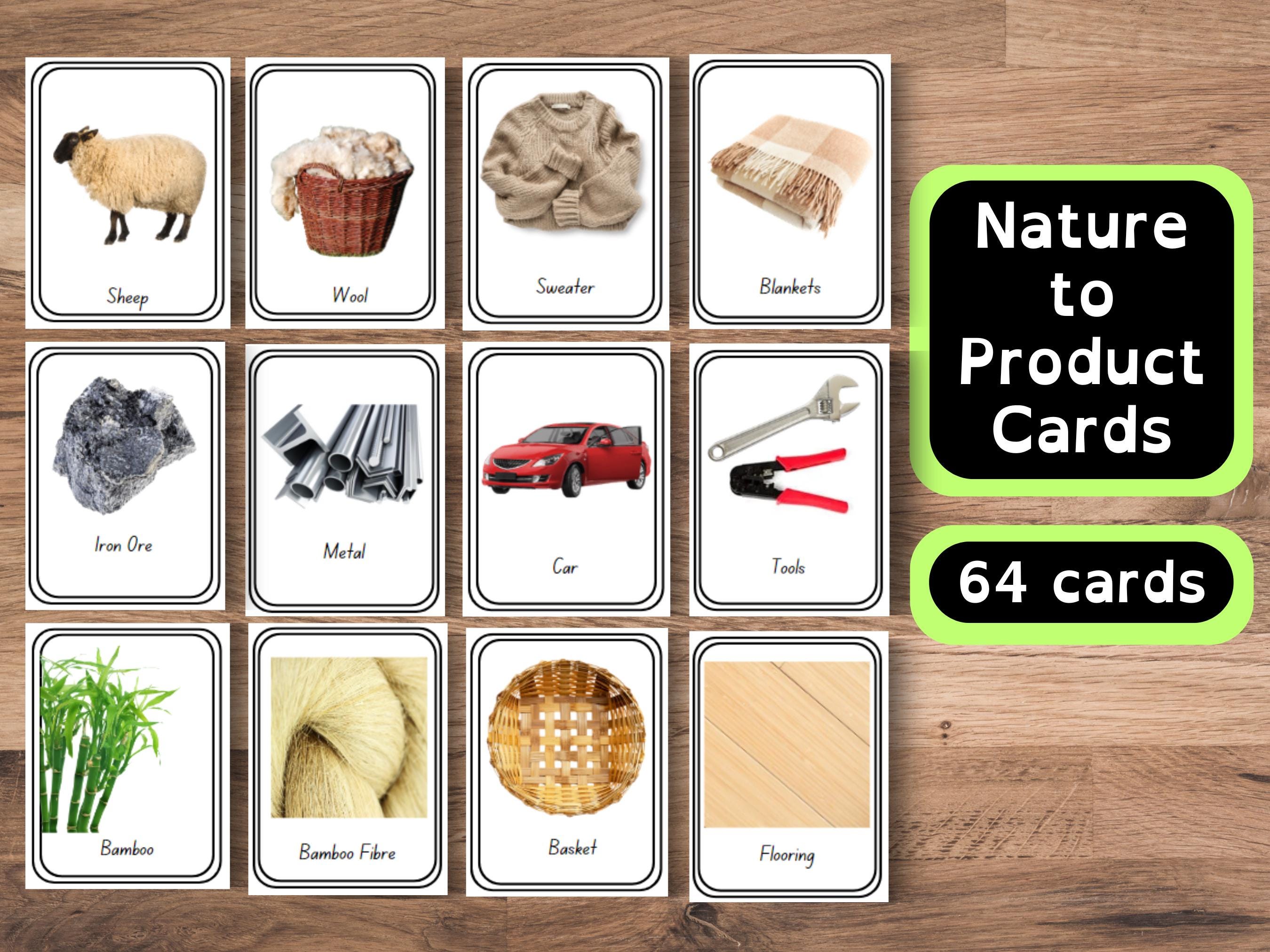Nature to Product Educational Cards | Montessori | Reggio Emilia | Open ...