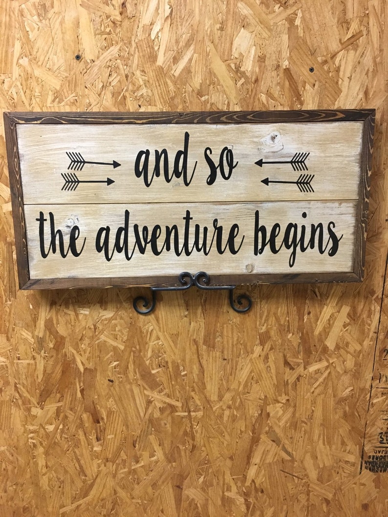 And so the Adventure Begins Wood Sign - Etsy