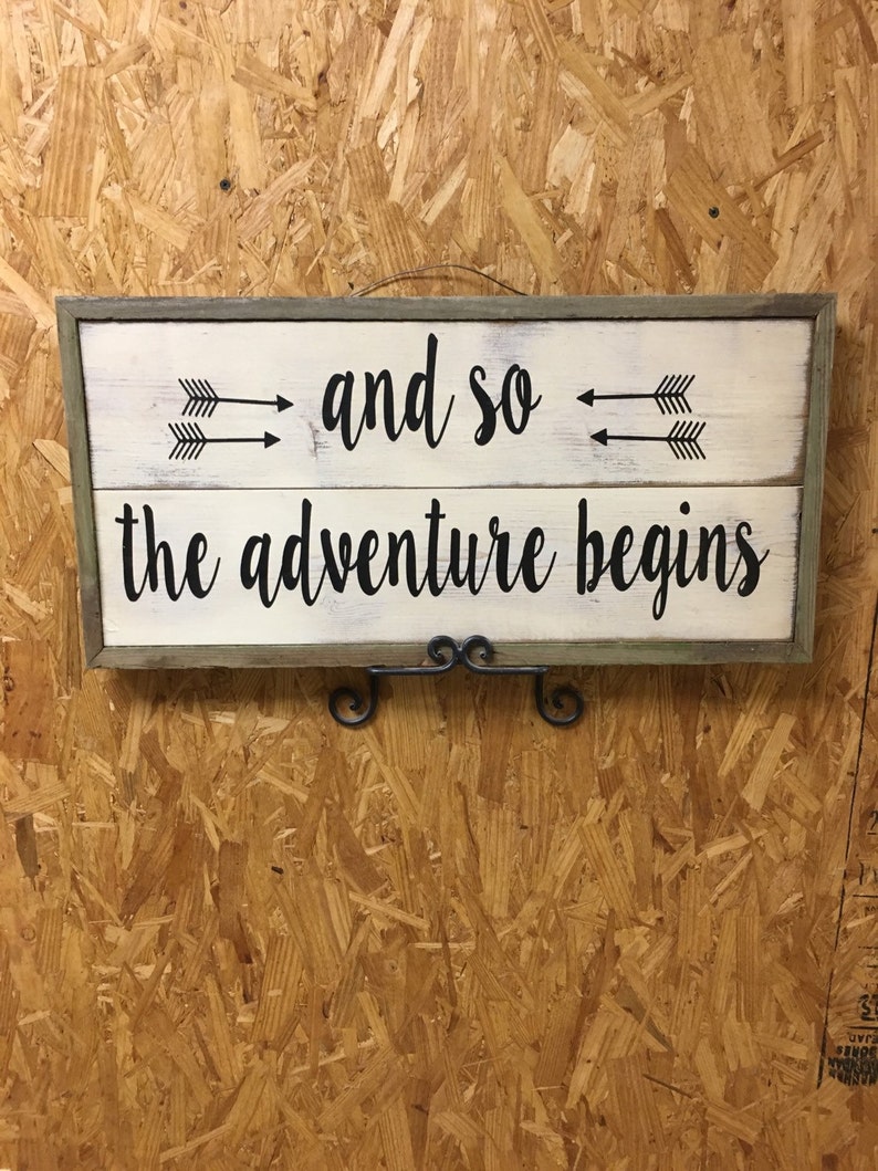 And so the Adventure Begins Wood Sign - Etsy