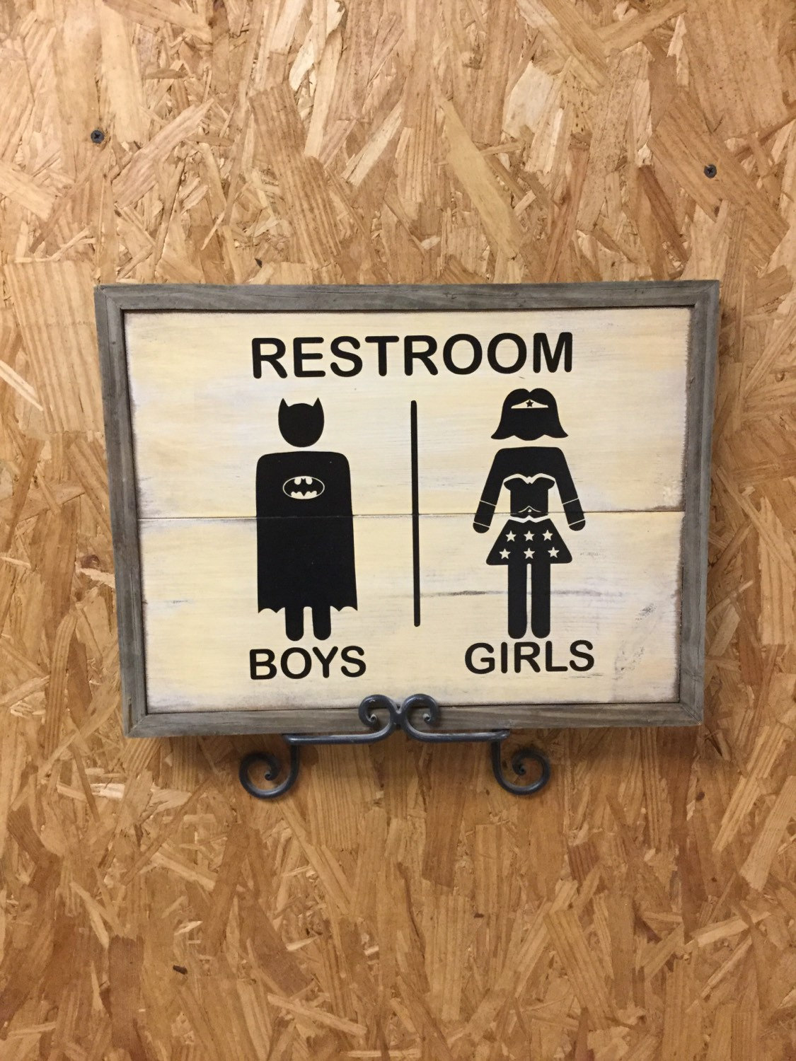 Superhero Restroom Wood Sign - Etsy