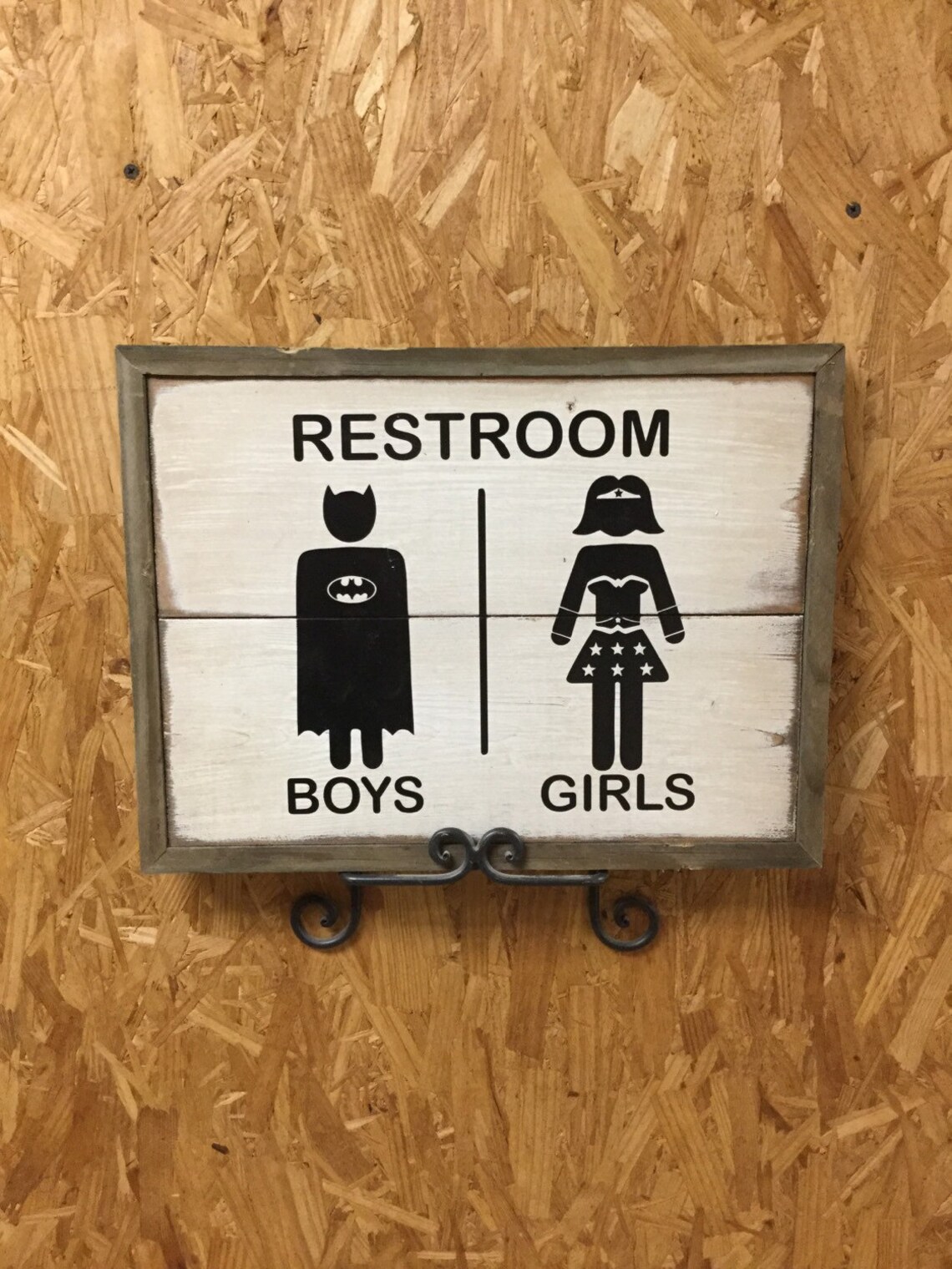 Superhero Restroom Wood Sign - Etsy