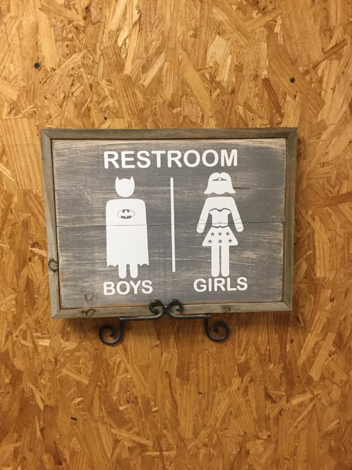 Superhero Restroom Wood Sign - Etsy