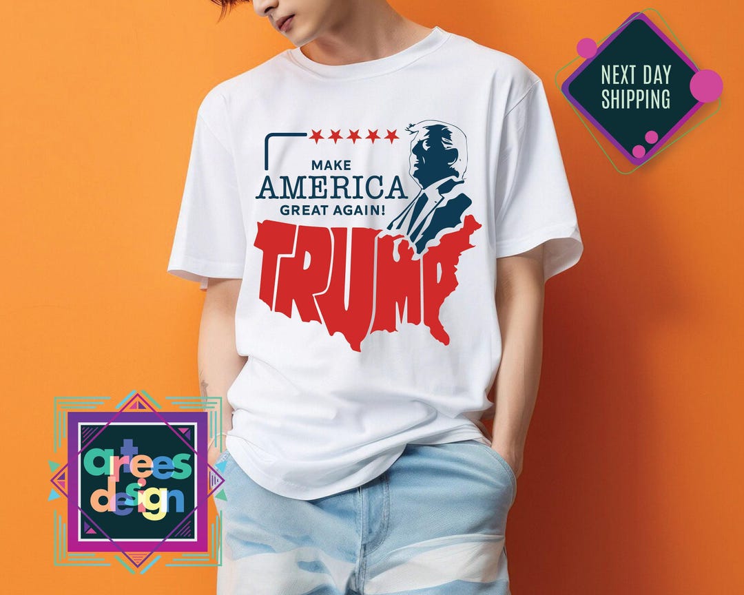Trump Maga Shirt, President Trump With a Map of America , Make America ...