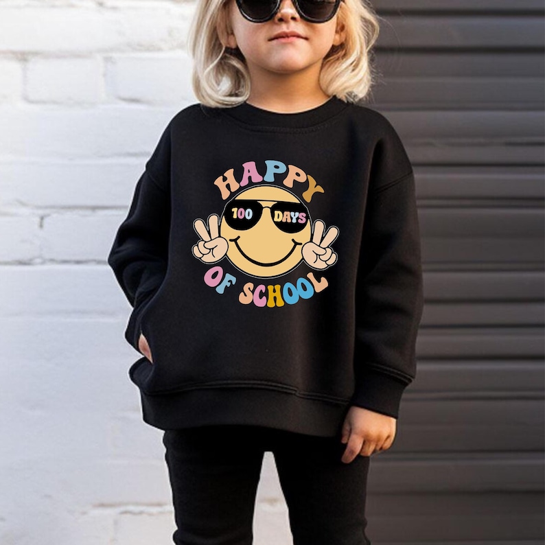 100 Days of School Sweater Back to School Sweater Happy Smile Face ...