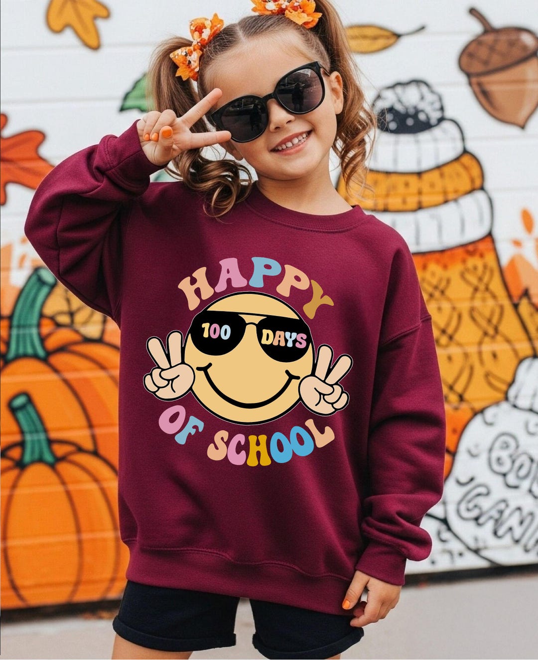 100 Days of School Sweater Back to School Sweater Happy Smile Face ...