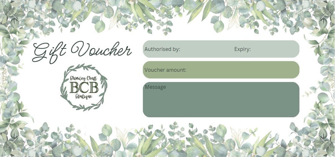 Digital Download Voucher Template Generic Plant Design - Etsy