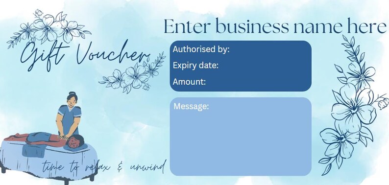 Digital Download Gift Voucher Spa Design - Etsy