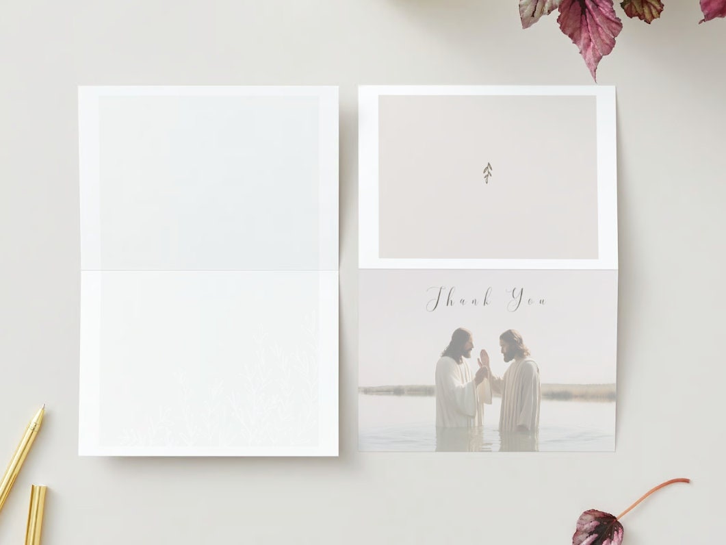 LDS Baptism Thank You Card Template: Customizable Printable (digital ...