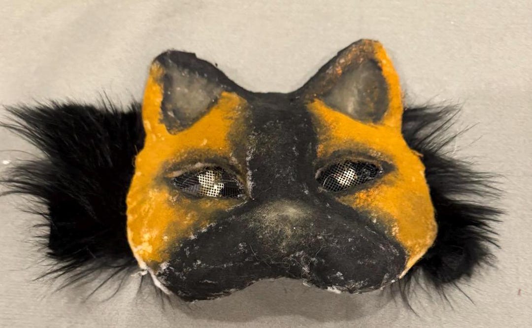 Black and Orange Fox Mask - Etsy