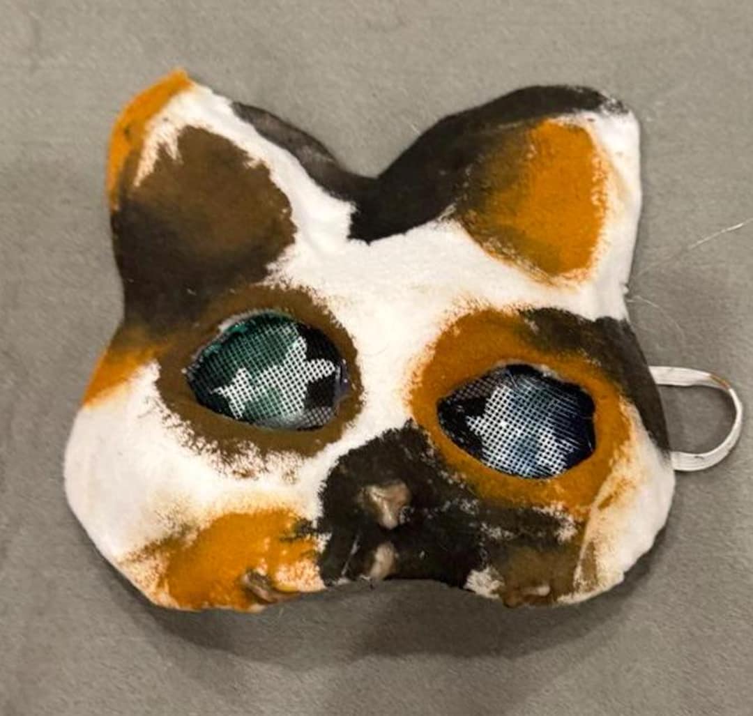 Goofy Eyed Calico Cat Mask - Etsy