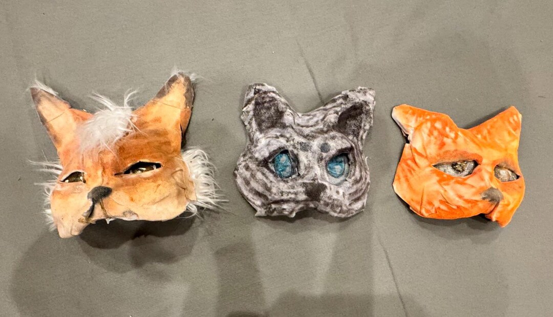 3 Pack: Orange Fox and 2 Tabby Cat Masks - Etsy