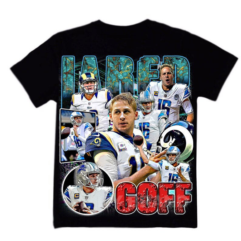 Jared Goff Graphic T-shirt Design PNG Poster PNG Printable Bootleg Tee ...