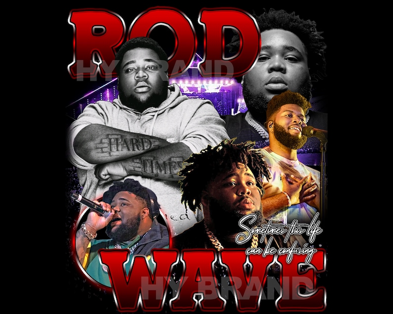 Rod Wave Graphic T-shirt Design PNG Poster PNG Printable Bootleg Tee ...
