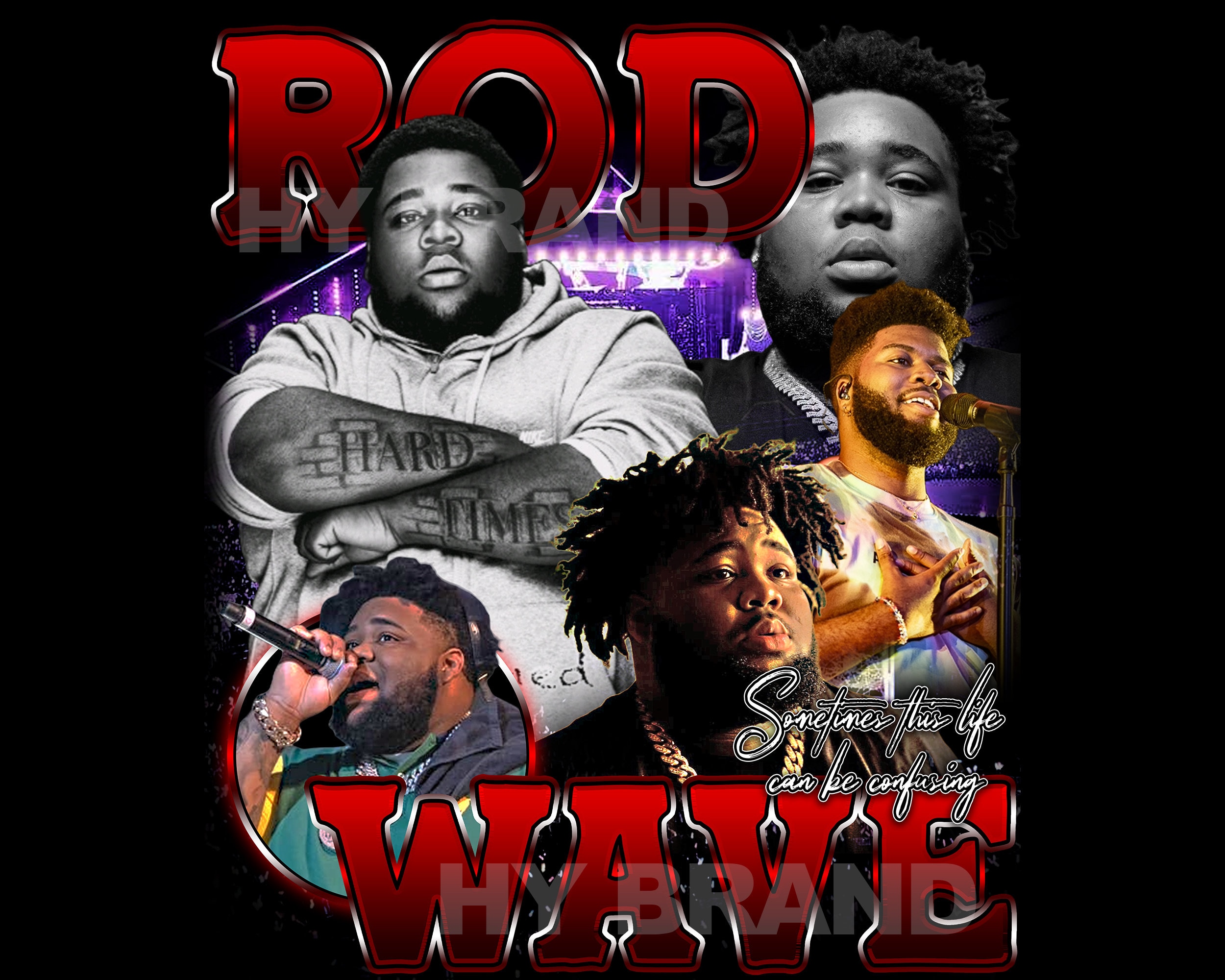 Rod Wave Graphic T-shirt Design PNG Poster PNG Printable Bootleg Tee ...