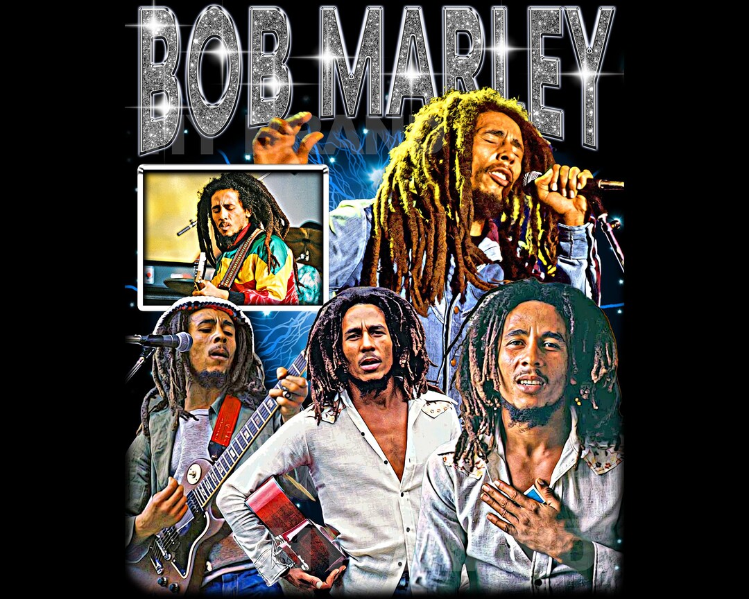 Bob Marley Png, T Shirt Design ,bootleg Tee Design, Ready to Print, 90s ...