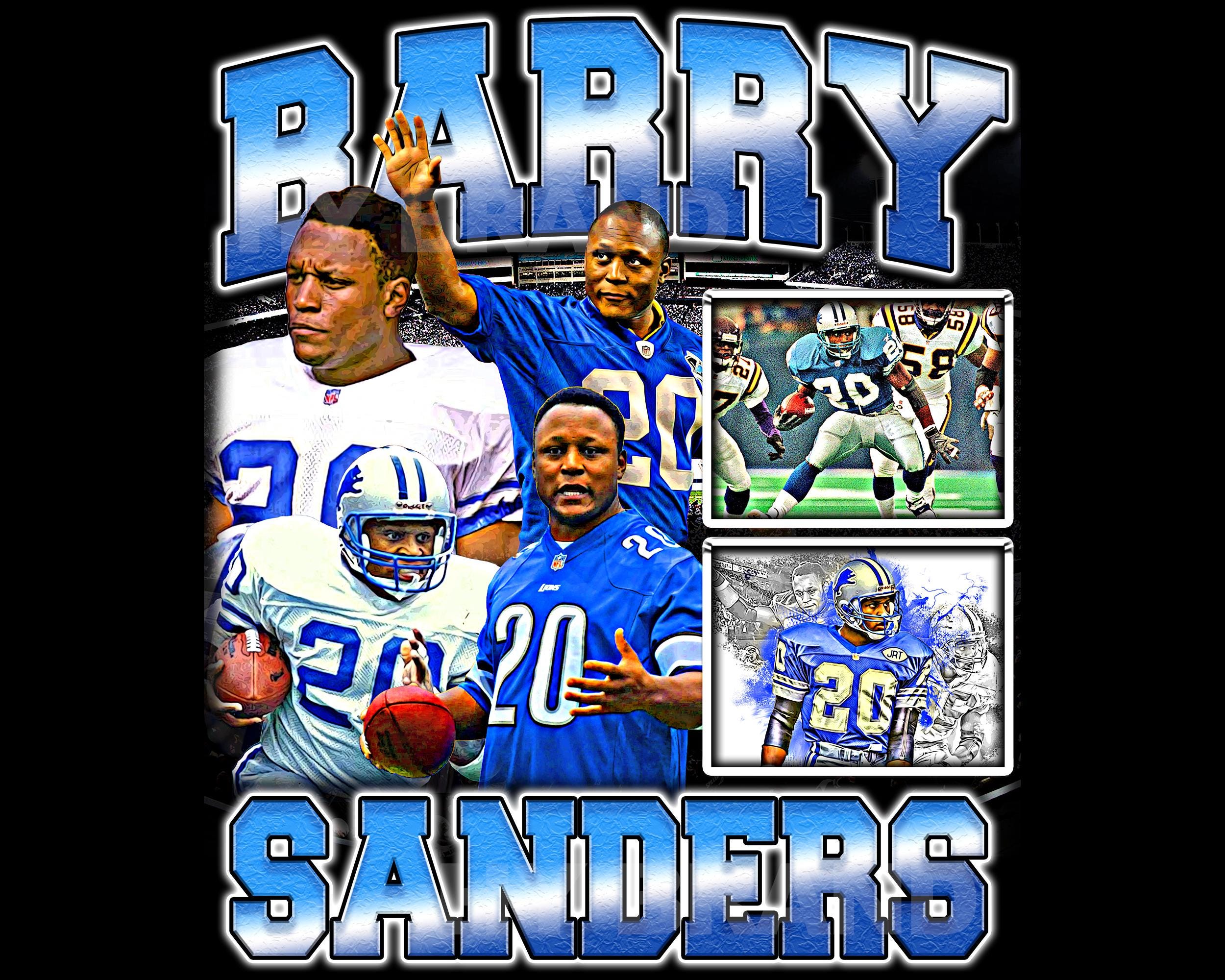 Barry Sanders Png , Football Tshirt Design, Ready to Print, 90s, Rapper ...
