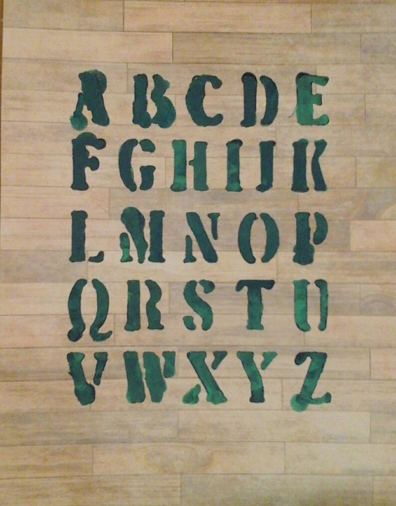 Alphabet in Blue and Green - Etsy