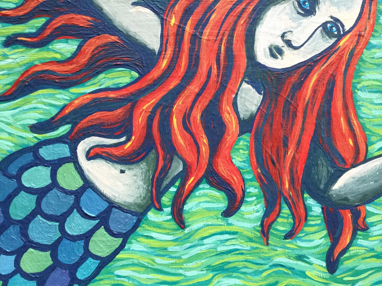 Roxanne the Mermaid Original Painting - Etsy