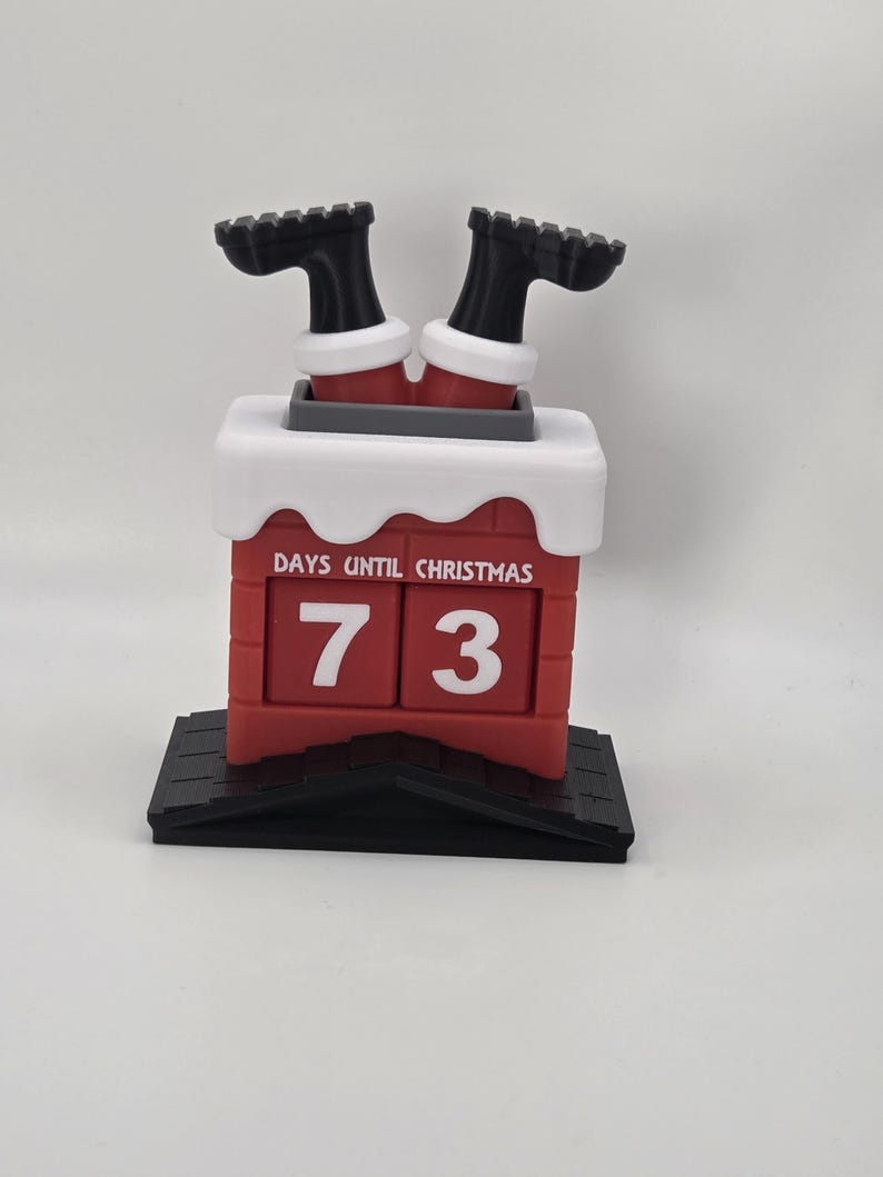Santa Stuck in Chimney Christmas Countdown | 3D Printed Advent Decor - Etsy