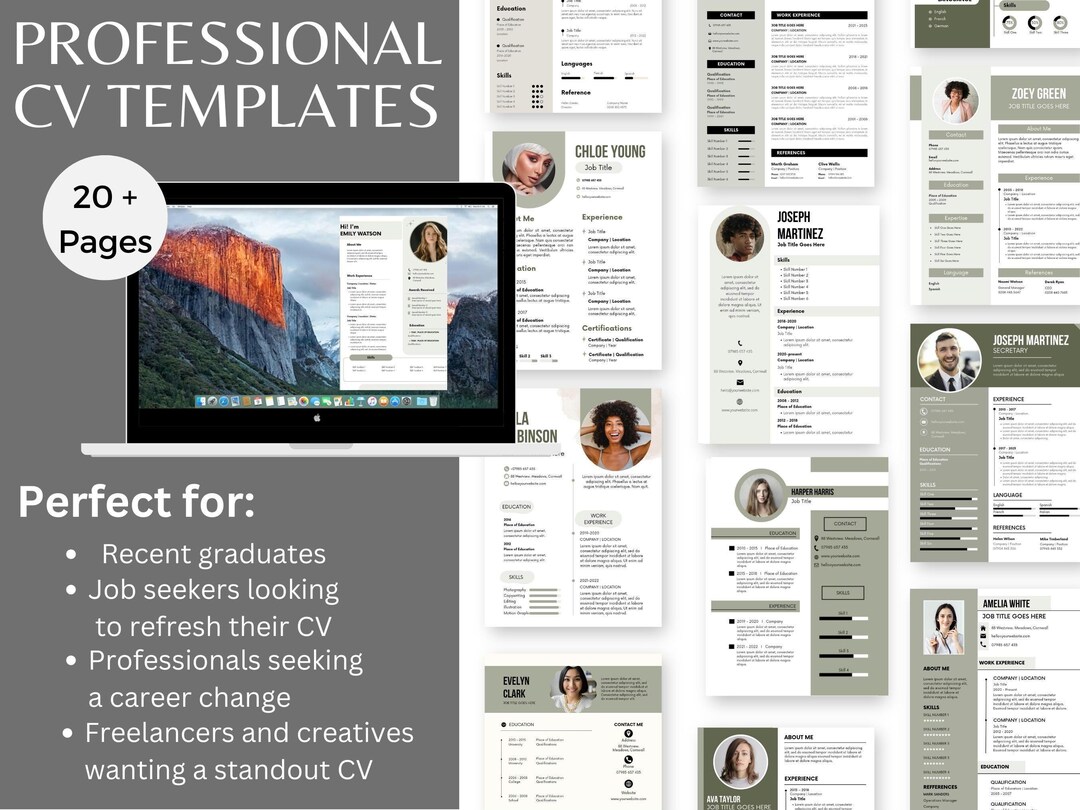 Professional CV Templates Instant Download - Etsy